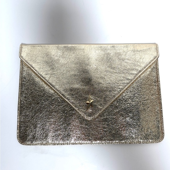 Mugler | Bags | Vintage Thierry Mugler Gold Metallic Clutch 9s Envelope ...